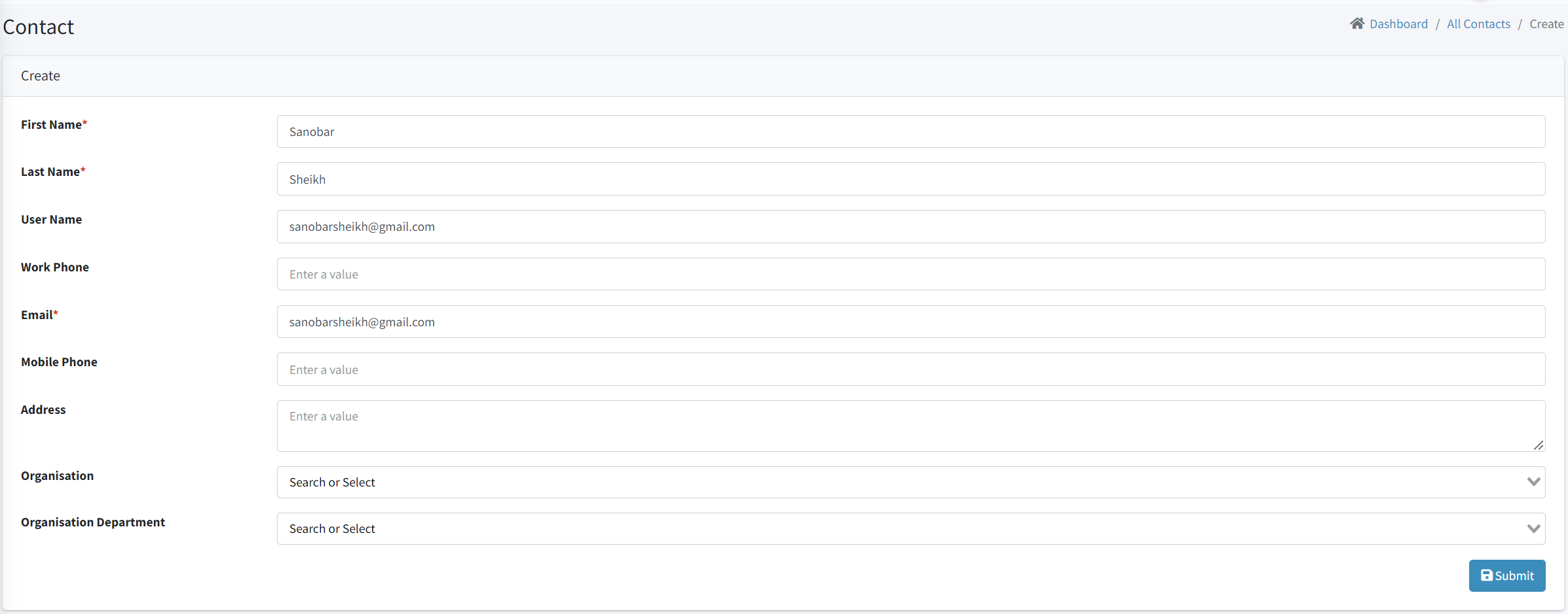 You can specify the First Name , Last Name , and User name in the ...