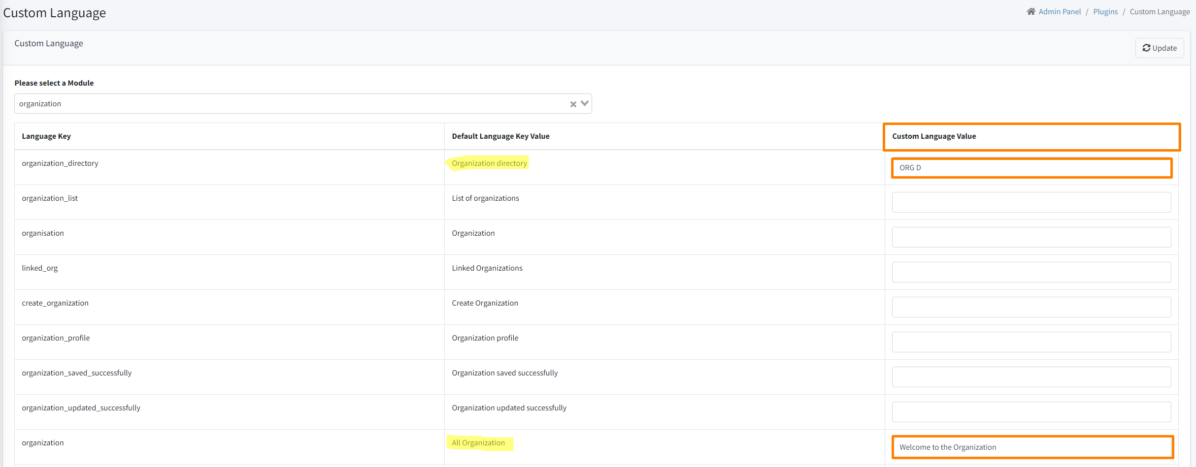 After specifying the name of your preference in the custom language ...