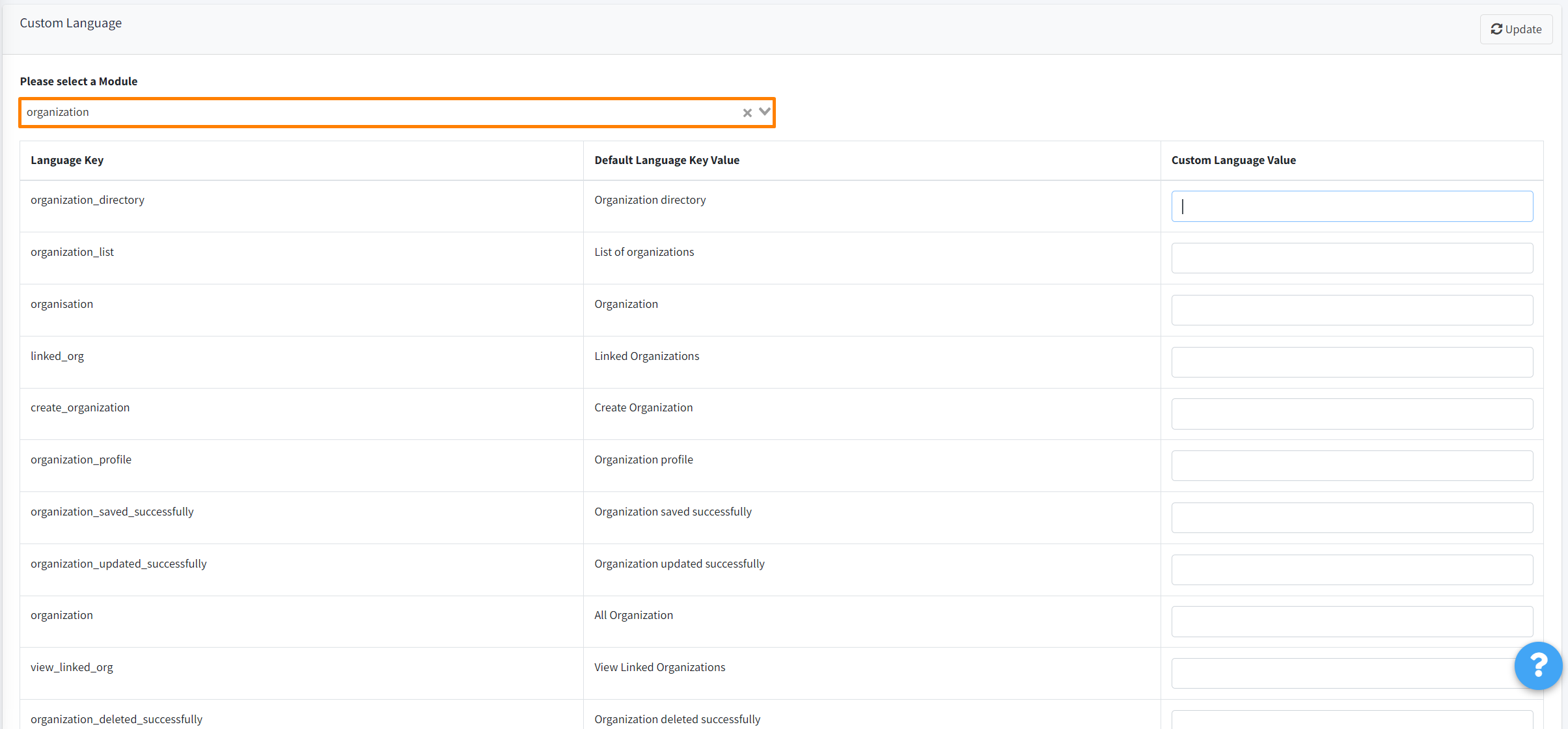 Language Key - The values in this category are saved in the backend. It is read-only and cannot ...
