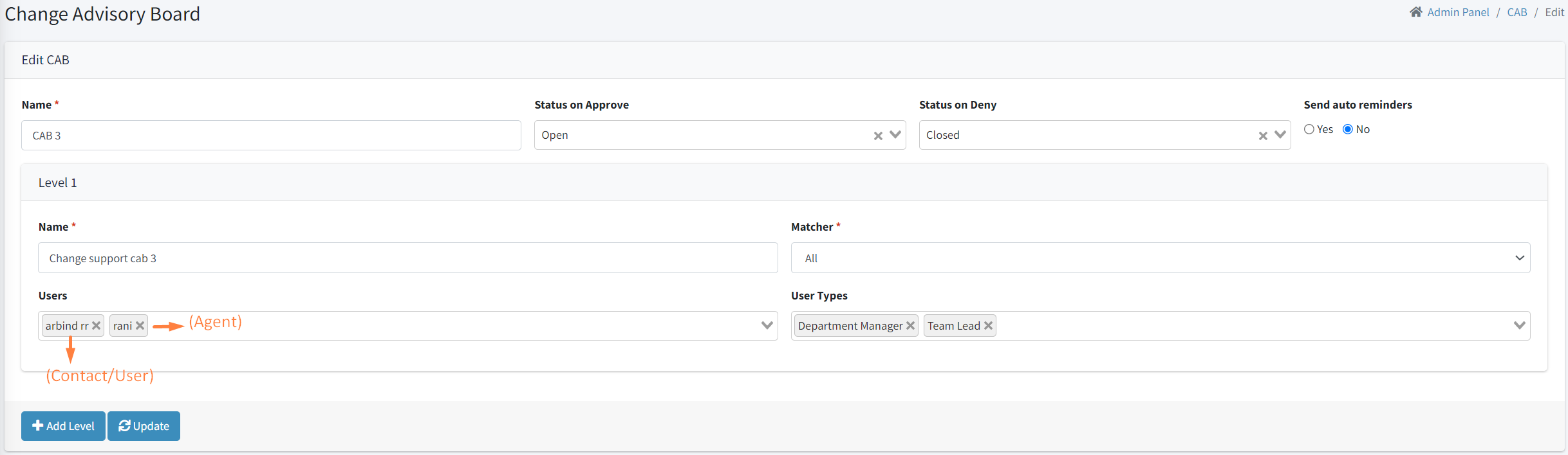 Here, we’ve created a CAB 3 while applying for the cab for identification.