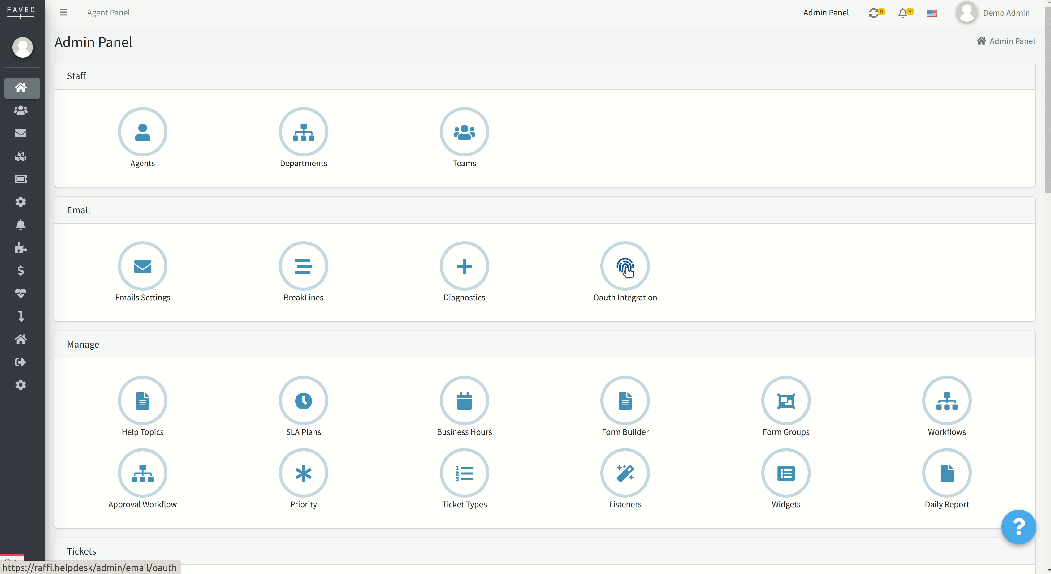 Once updated, go to the email and configure the OAuth authentication ...